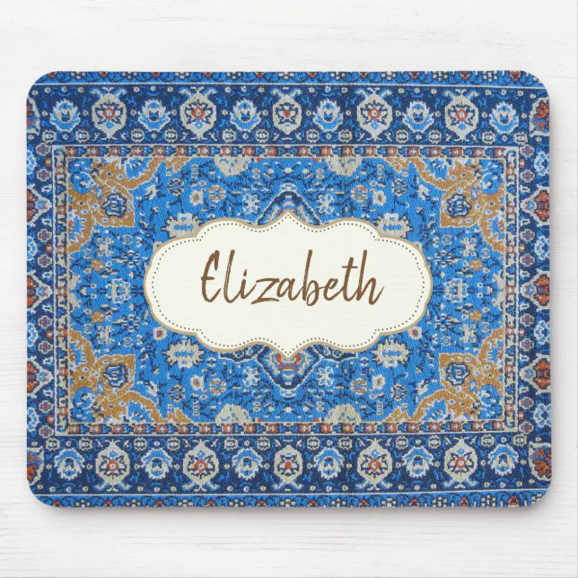 Antique Oriental Blue Turkish Persian Carpet Rug Mouse Pad | Zazzle