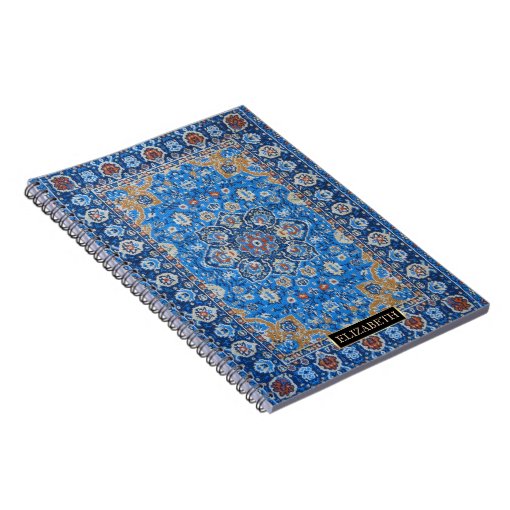 Antique Oriental Blue Turkish Persian Carpet Rug Notebook | Zazzle