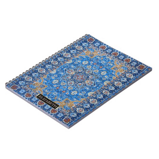 Antique Oriental Blue Turkish Persian Carpet Rug Notebook | Zazzle