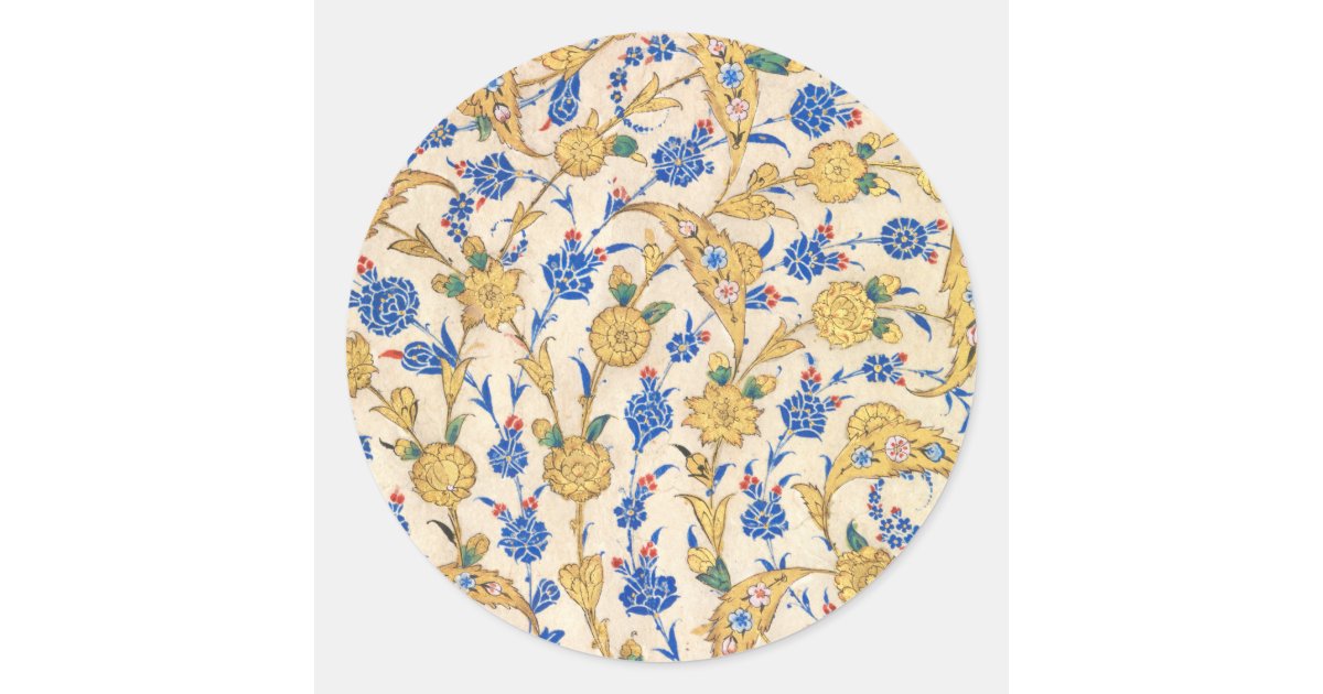 Antique Oriental Sultan Design Classic Round Sticker | Zazzle