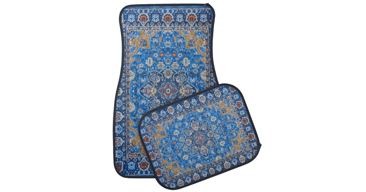 Antique Oriental Turkish Persian Carpet Blue Car Floor Mat | Zazzle
