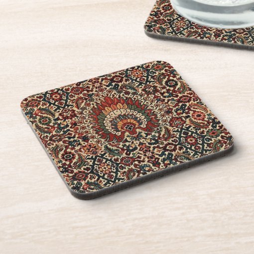 Antique Oriental Turkish Persian Carpet Rug Beverage Coaster | Zazzle