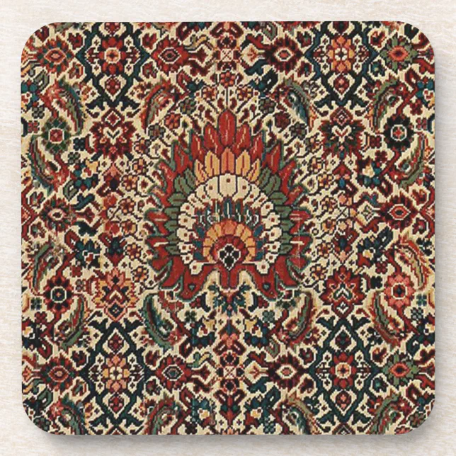 Antique Oriental Turkish Persian Carpet Rug Beverage Coaster | Zazzle