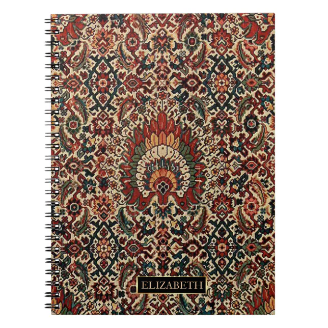 Antique Oriental Turkish Persian Carpet Rug Notebook | Zazzle