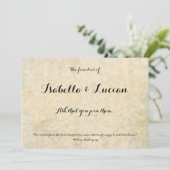 Antique Parchment print Wedding Invitations | Zazzle