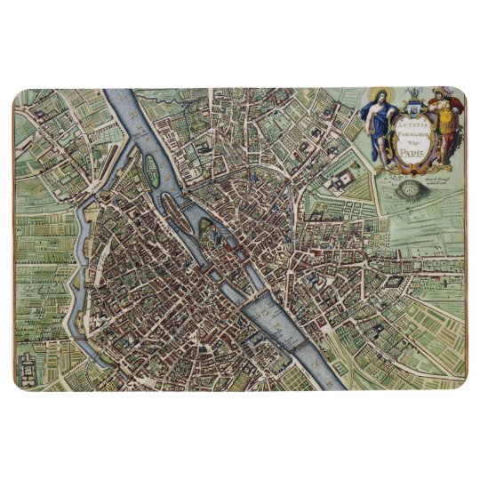 Antique Paris Map 1657 Seine River Vintage France Floor Mat | Zazzle.com