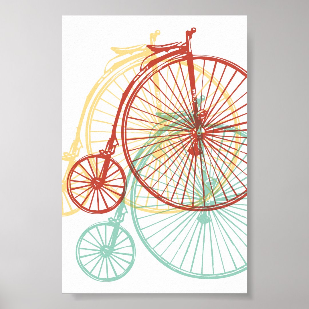 Antique penny farthing design poster | Zazzle