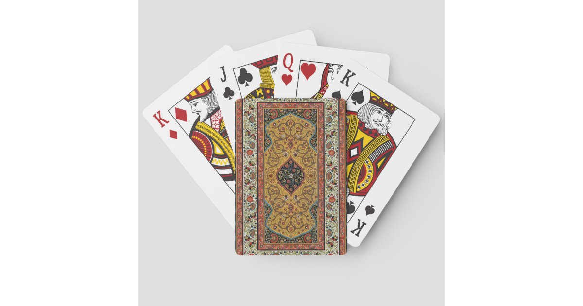 Antique Persian Carpet Elegant Design Poker Cards | Zazzle