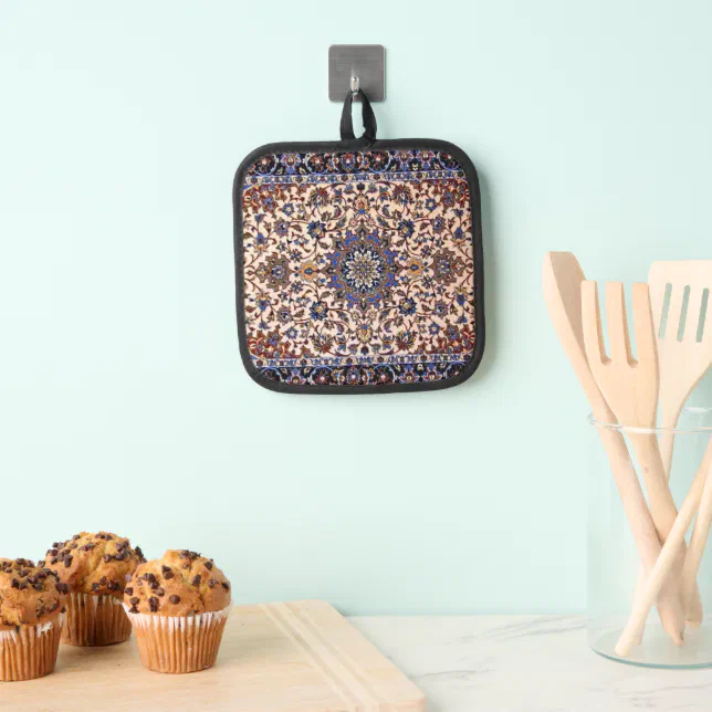 Antique Persian Pattern, Blue Oriental Carpet Pot Holder | Zazzle