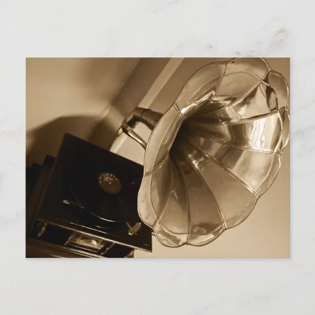 Antique Phonograph Gramophone Gifts Music Lovers Postcard | Zazzle