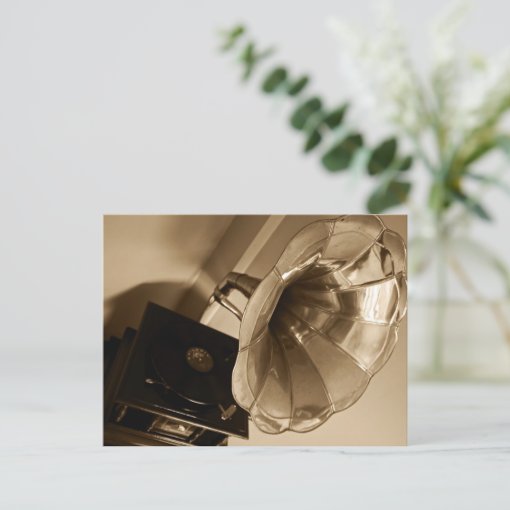 Antique Phonograph Gramophone Gifts Music Lovers Postcard | Zazzle