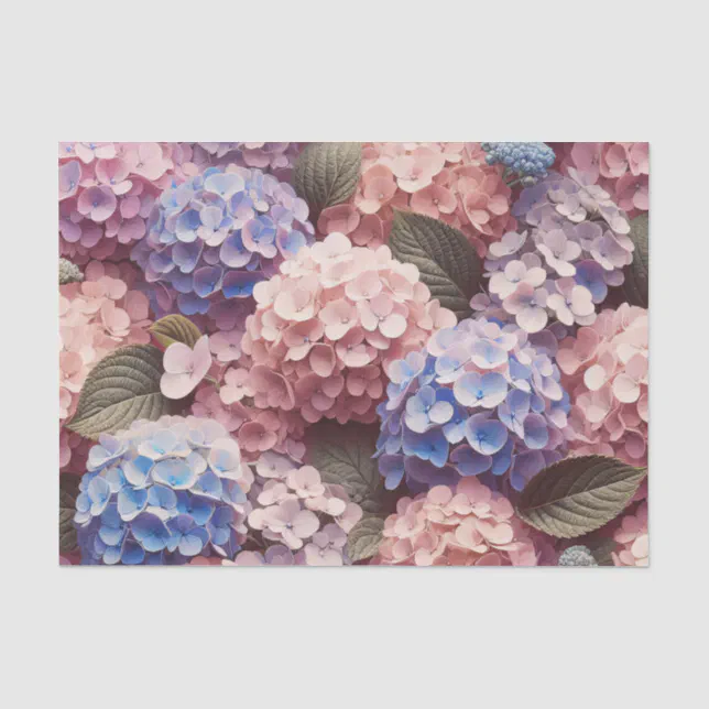 Antique Pink Purple Hydrangea Decoupage Tissue Paper | Zazzle
