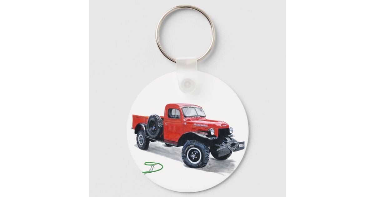 Antique Power Wagon Truck Keychain | Zazzle