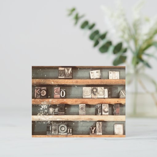 antique printing block stamps postcard | Zazzle