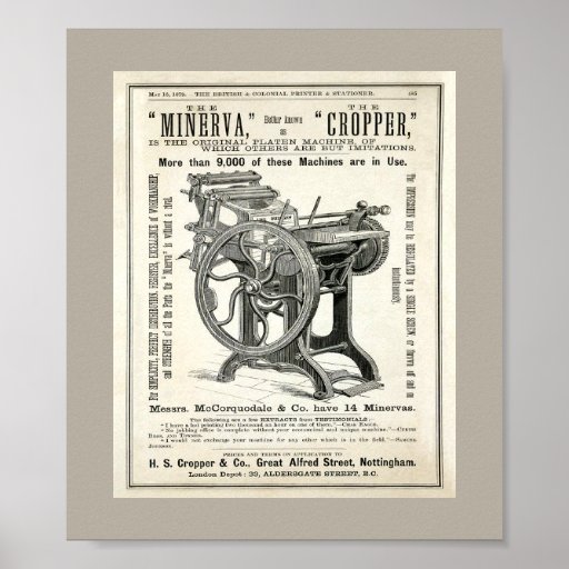 Antique Printing Press Poster Art | Zazzle