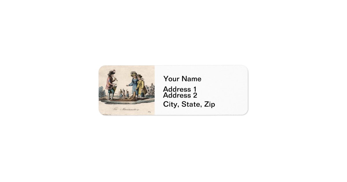 Antique Puppet Children Show Dance Label | Zazzle