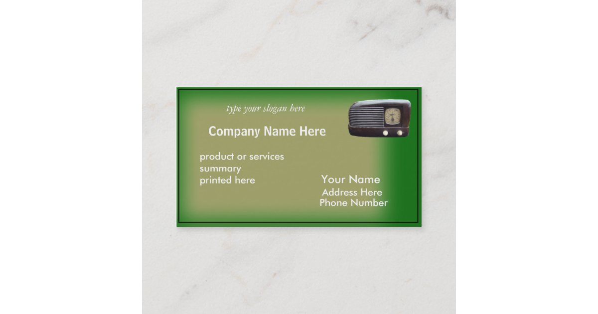 Antique Radio Card-customize Business Card | Zazzle