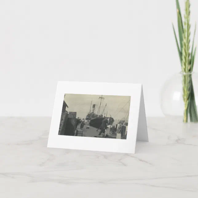 Antique Real Photo Ship Note Card | Blank Inside | Zazzle