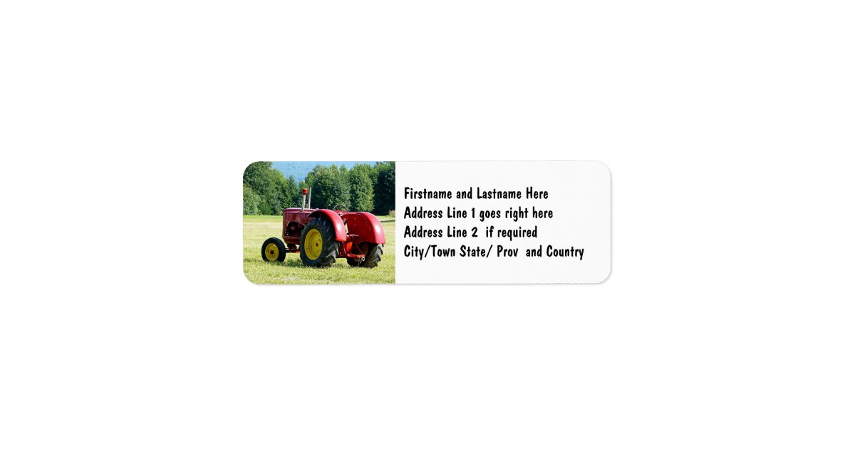 Antique Red Farm Tractor Label | Zazzle