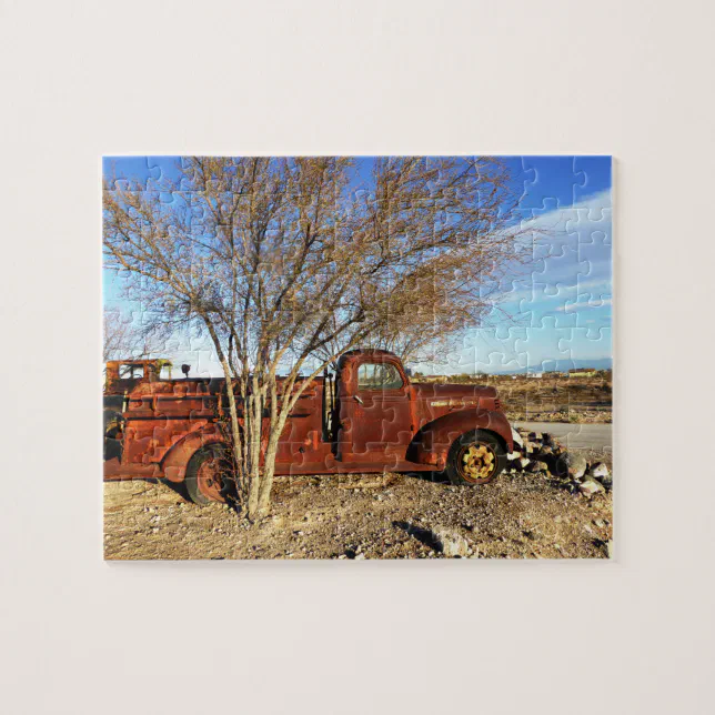 Antique Red Fire Truck jigsaw puzzle | Zazzle