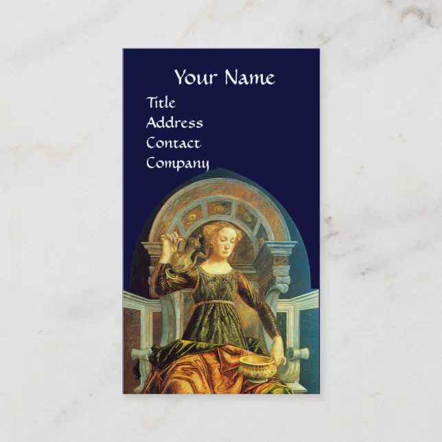 ANTIQUE RENAISSANCE TAROTS / TEMPERANCE ,Blue Business Card | Zazzle