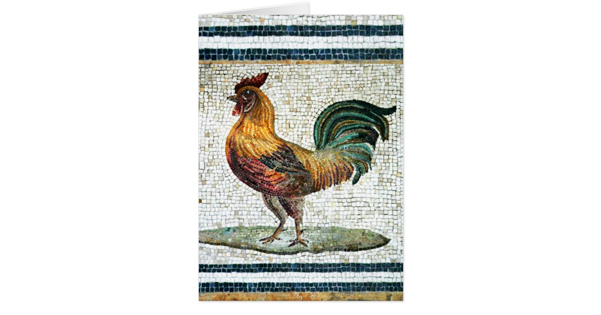 ANTIQUE ROMAN MOSAICS / ROOSTER | Zazzle