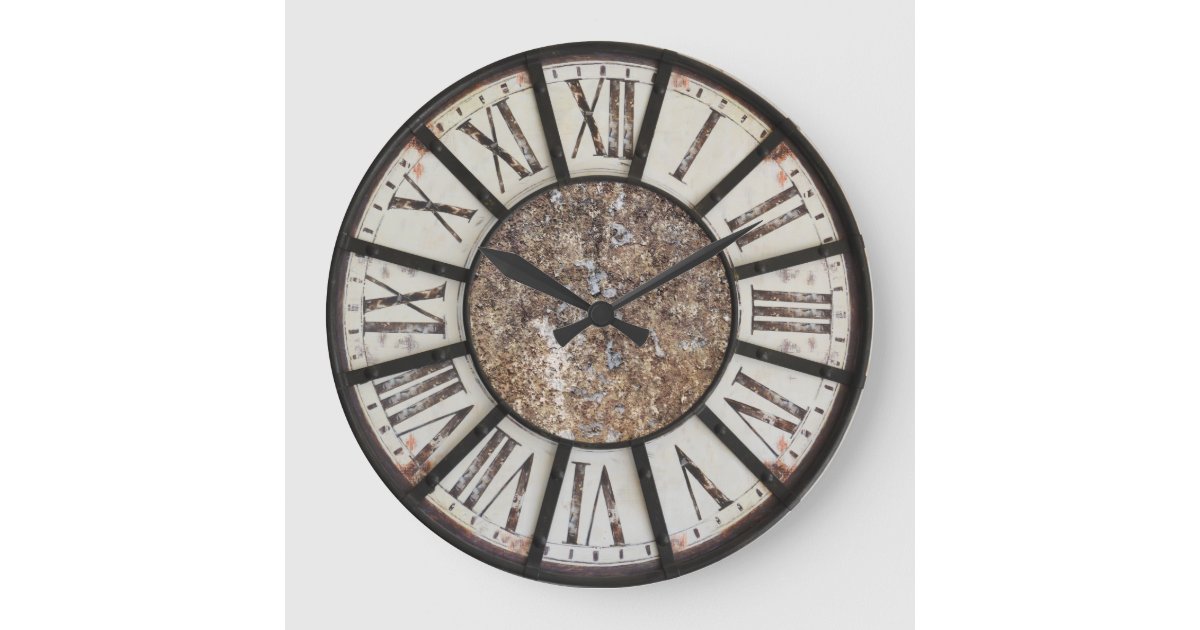 Antique Roman Numerals Kitchen Wall Large Clock | Zazzle