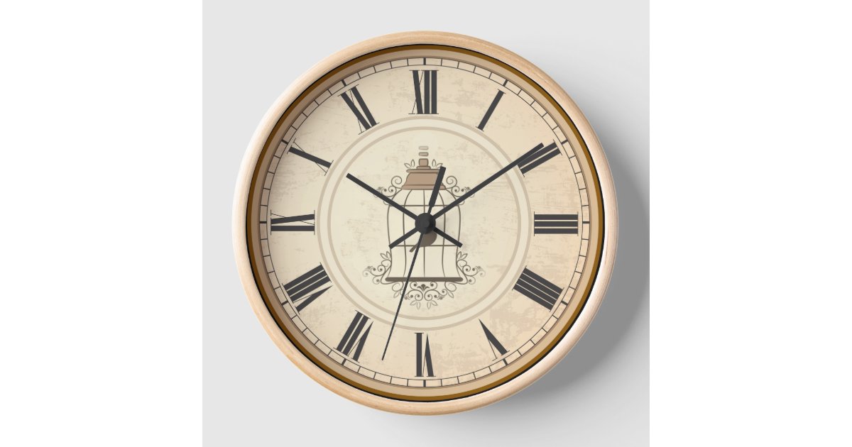 ANTIQUE ROMAN NUMERALS RUSTIC TIME CLOCK | Zazzle