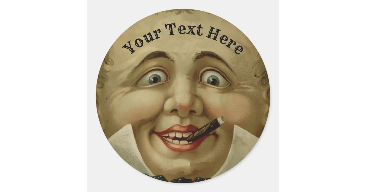 Antique Round Face Classic Round Sticker | Zazzle