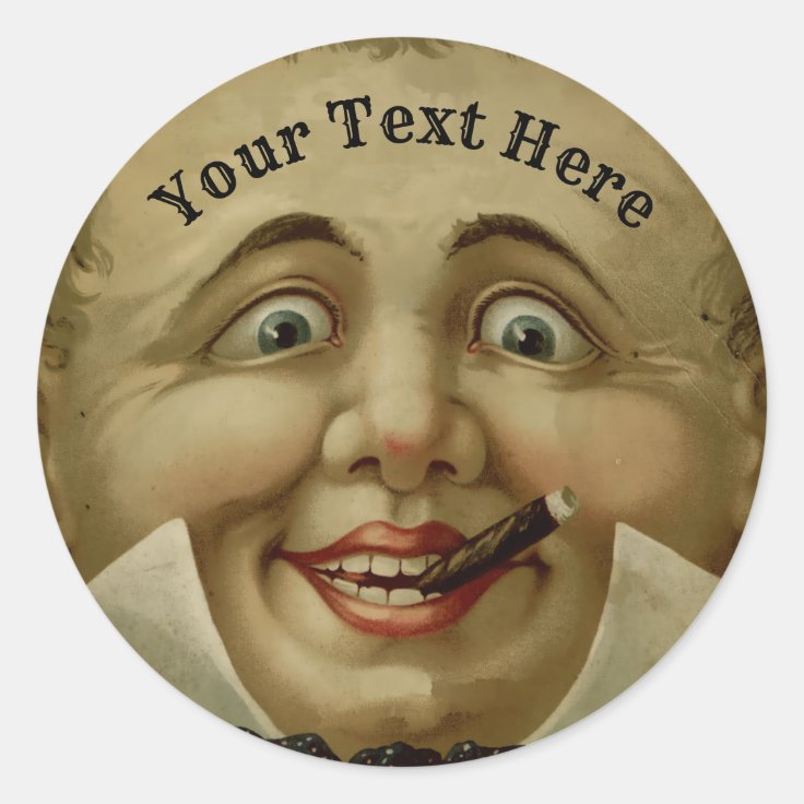 Antique Round Face Classic Round Sticker | Zazzle