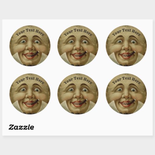 Antique Round Face Classic Round Sticker | Zazzle