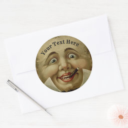 Antique Round Face Classic Round Sticker | Zazzle