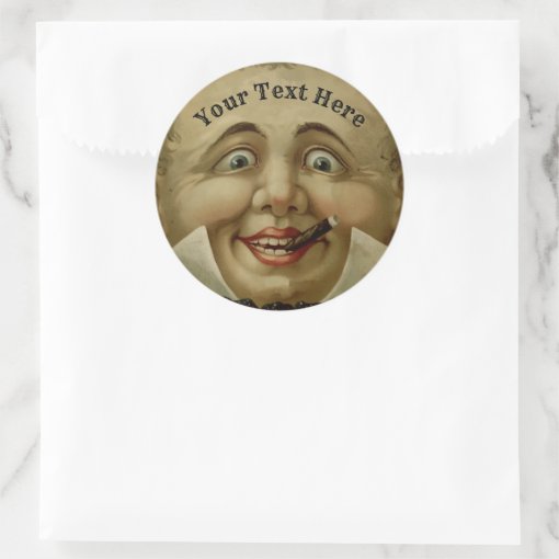 Antique Round Face Classic Round Sticker | Zazzle