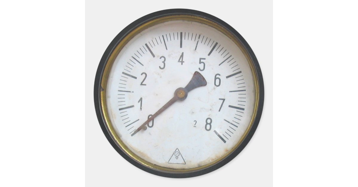 Antique Round Pressure Meter Gauge Dial Stickers | Zazzle