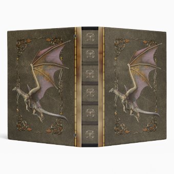 Antique Rustic Majestic Bronze Dragon 3 Ring Binder | Zazzle