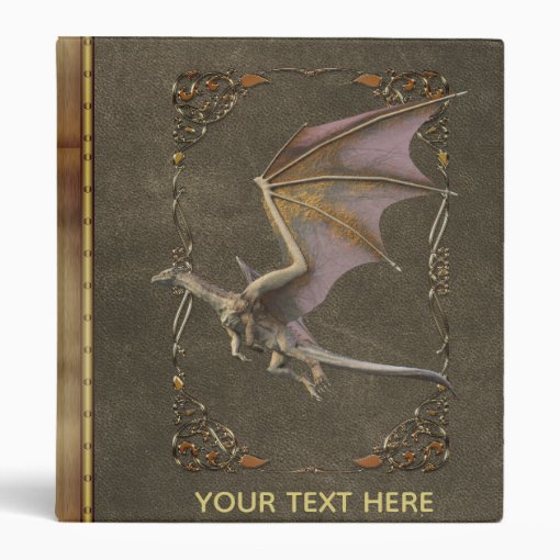Antique Rustic Majestic Bronze Dragon Personalized 3 Ring Binder | Zazzle