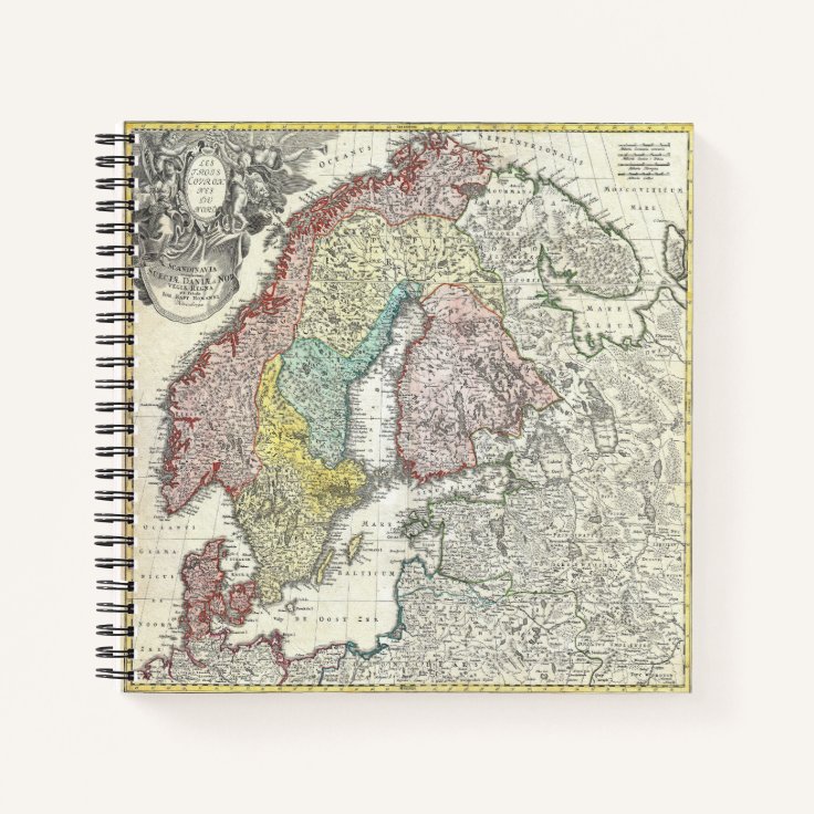 Antique Scandinavia Map Notebook | Zazzle