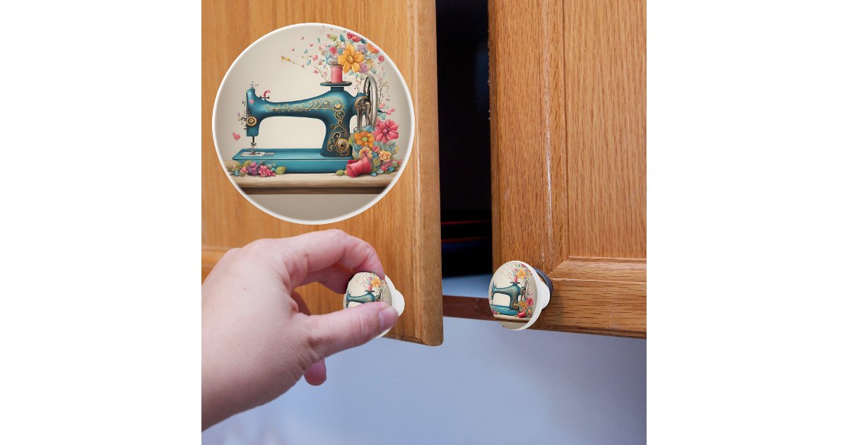 Antique Sewing Machine Ceramic Knob | Zazzle