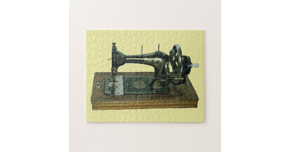 ANTIQUE SEWING MACHINE JIGSAW PUZZLE | Zazzle