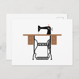 Antique Sewing Machine Postcard | Zazzle