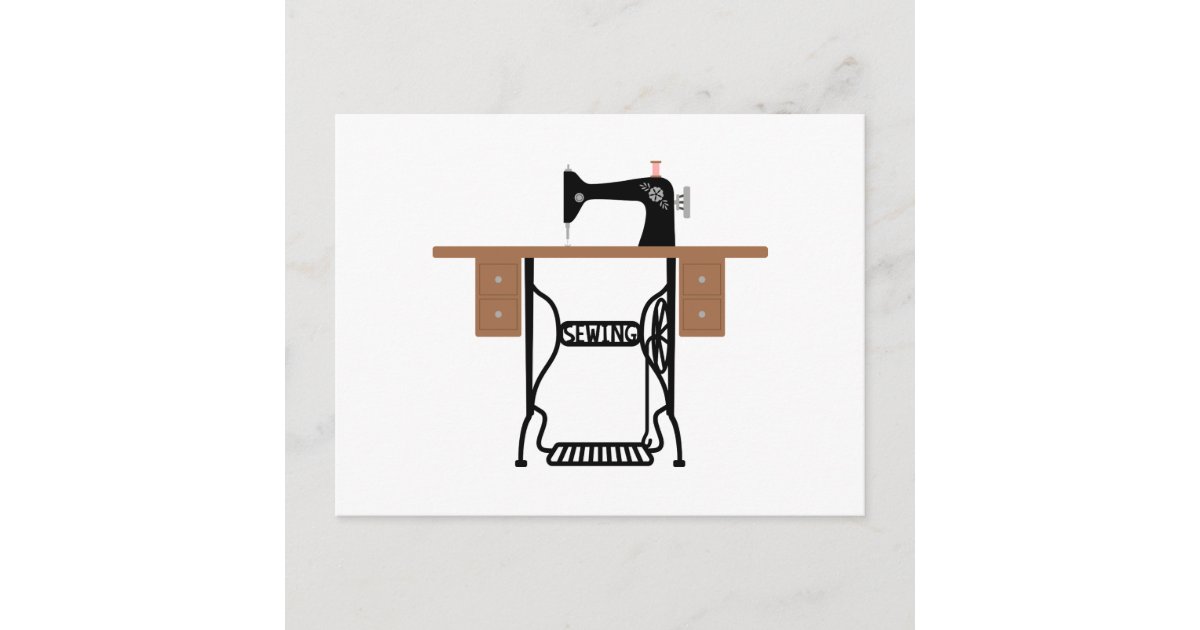 Antique Sewing Machine Postcard | Zazzle