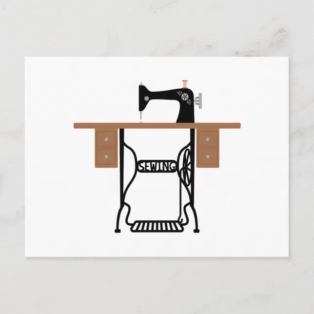 Antique Sewing Machine Postcard | Zazzle
