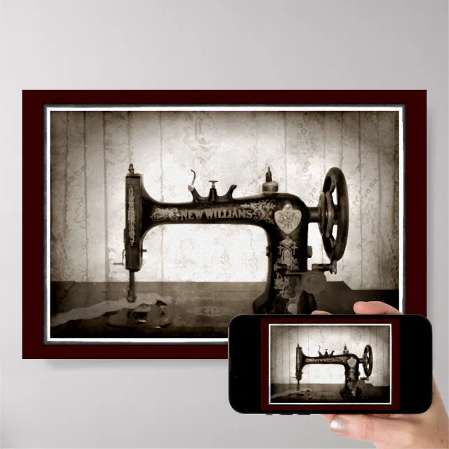 Antique Sewing Machine Poster | Zazzle
