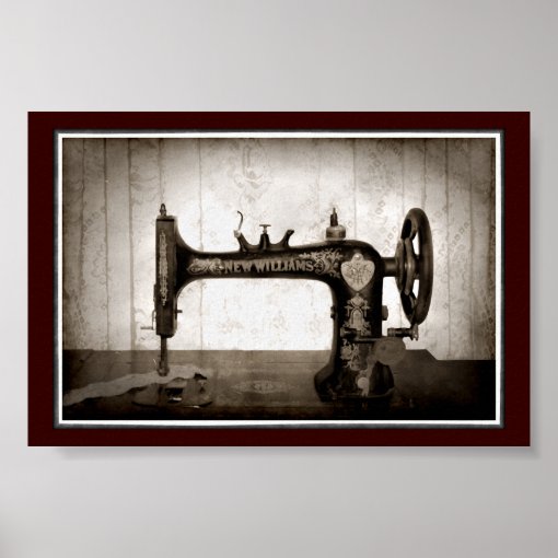 Antique Sewing Machine Poster | Zazzle