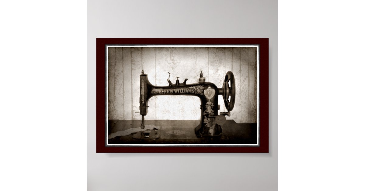 Antique Sewing Machine Poster | Zazzle
