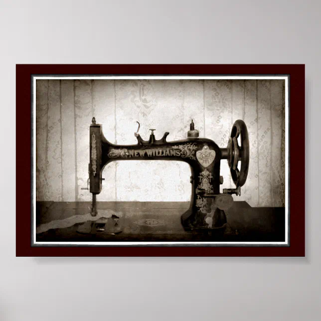 Antique Sewing Machine Poster | Zazzle
