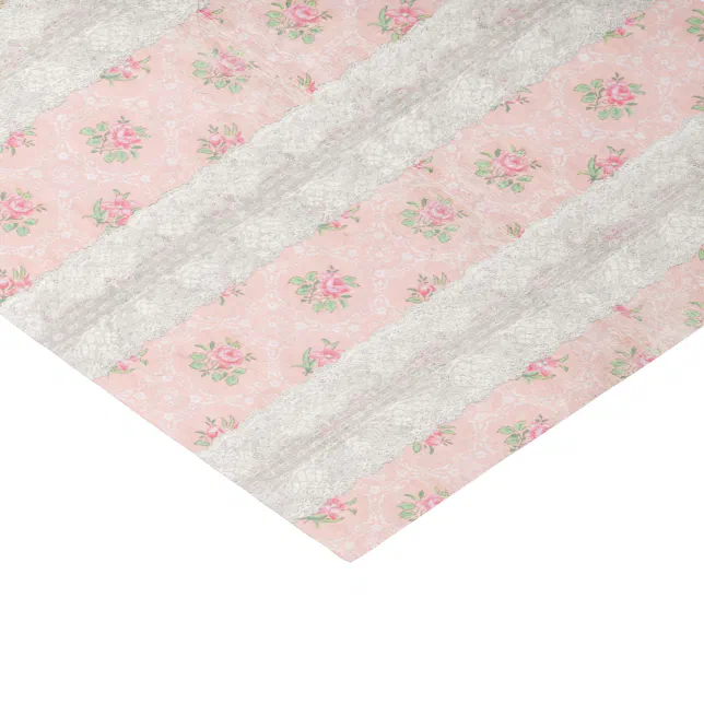 Antique Shabby Pink Roses and Lace Tissue Paper | Zazzle