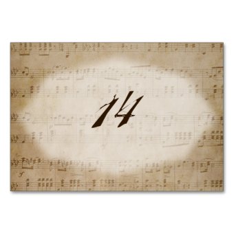 Antique Sheet Music 3 Table Number Placecards | Zazzle