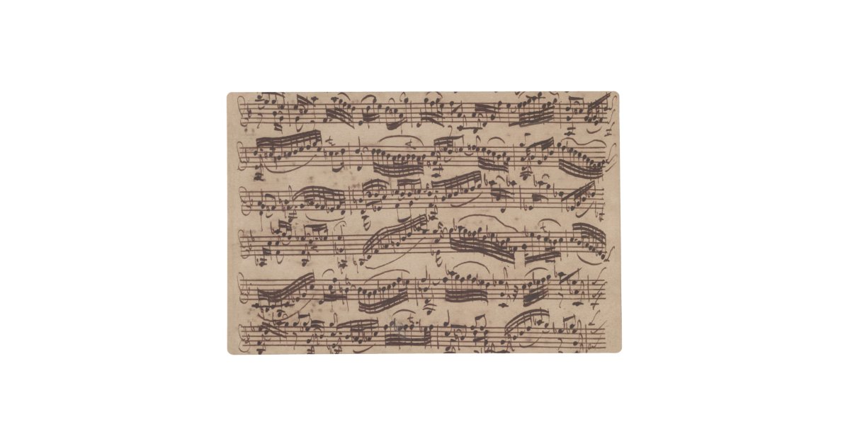 Antique Sheet Music Bach Manuscript Placemat | Zazzle