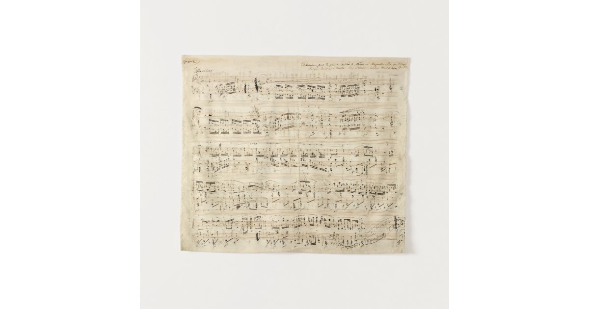 Antique Sheet Music Chopin Manuscript Tapestry | Zazzle